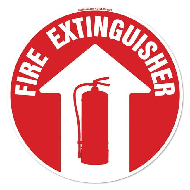 SignMission 6 x 18 in. Non-Slip Vinyl Floor Decal - Fire Extinguisher ...