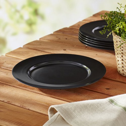 Calypso Basics, 6pc Melamine Dinner Plate Set, Black - Walmart.com