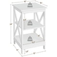 LUDYSHARE X-Design 3-Tier End Table, White Wood Side Table for Living ...