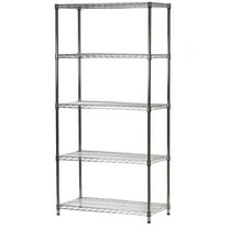Shelving Inc. 18" d x 30" w x 54" h Chrome Wire Shelving with 5 Shelves ...