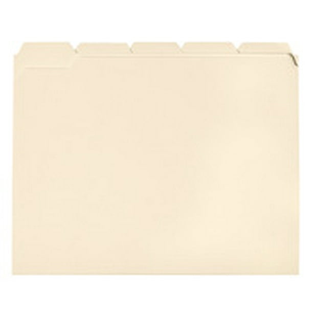 SchoolSmart Fifth-Cut File Folders, Manila, 100-Pack - Walmart.com