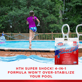 HTH Super Shock 4-in-1 Chlorine Swimming Pool Shock Treatment, 1 lb ...