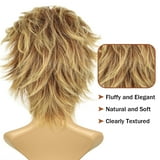 Creamily Blonde Wig with Bangs Layered Short Blonde Wigs for Women ...