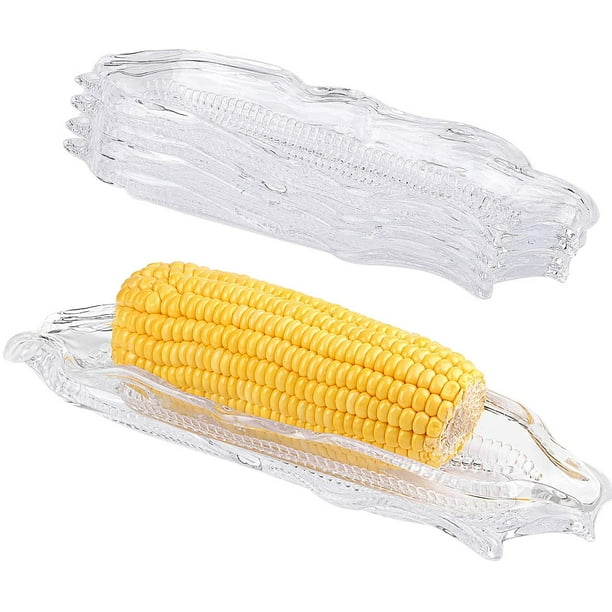 Jinsinto 5 Pack Clear Corn Tray Plastic Disc Cutlery Corn Plate Serving ...