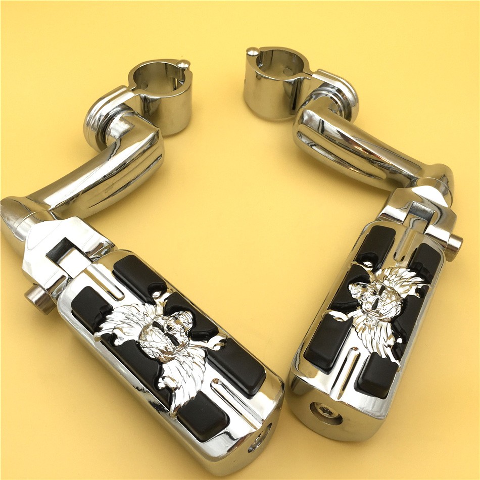 HTT-MOTOR Chrome Adjustable Peg Mounting Kit Wing Zombie Sull Foot Peg ...