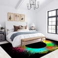 Abstract Paint Splash Area Rugs, Colorful Black Hole Carpet, Washable ...