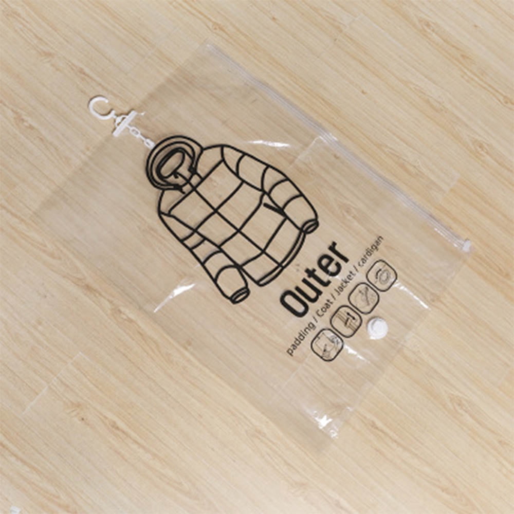 2 Pcs Side Pull Hanging Vacuum Compression Bag Hanging Clothes Storage ...