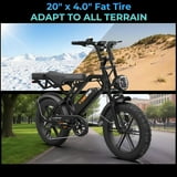 Tamobyke V20 Peak 1500W Electric Bike,20" Fat Tire E-Mountain Bikes,48V ...