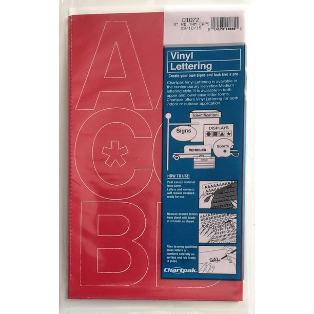 Vinyl Letters 3 Inch Caps Red - Walmart.com