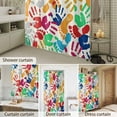 Bathroom Shower Curtain Abstract Hand Foot Prints Waterproof Shower ...