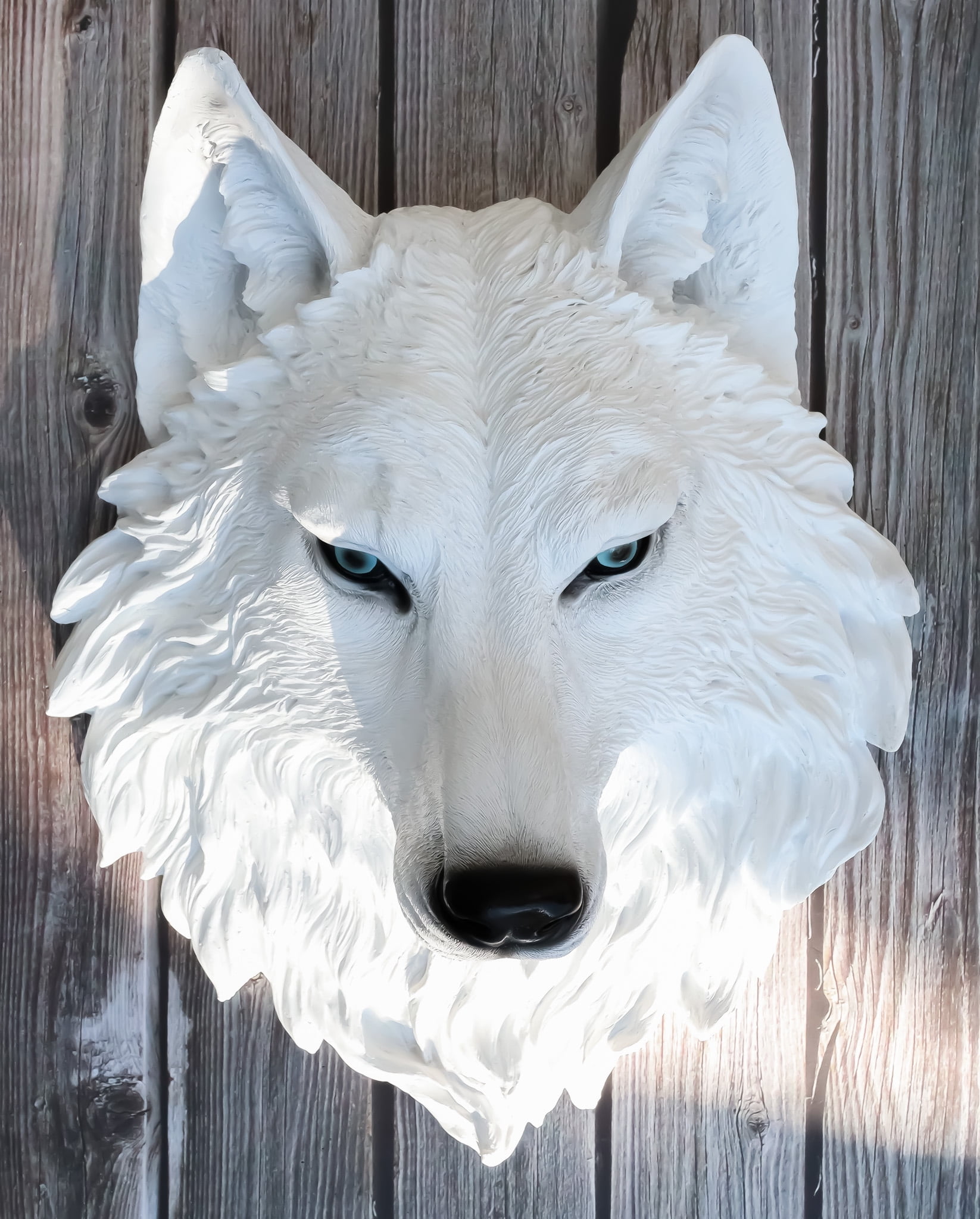 Large Ghost Albino Snow White Wolf Head Wall Decor Plaque 16"H Direwolf ...