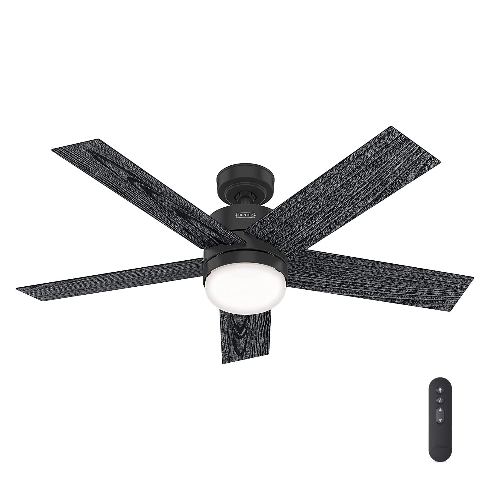 Restored Hunter Fan 52 inch Casual Matte Black Indoor Ceiling Fan with ...