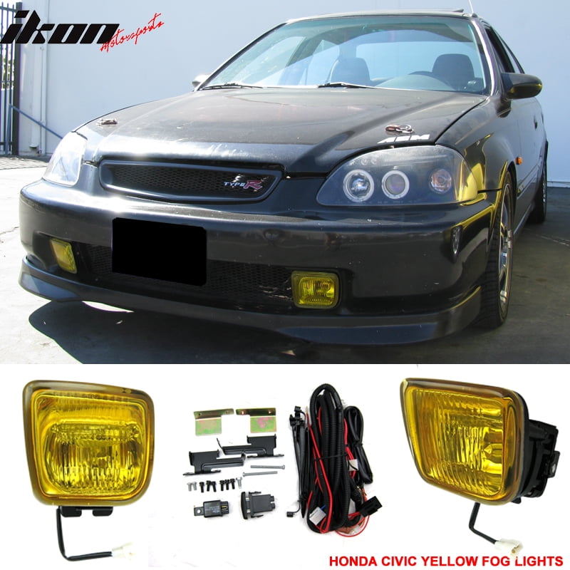 Compatible with 96-98 Honda Civic EK JDM Yellow Fog Lights Lamps ... Compatible with 96-98 Honda Civic EK JDM Yellow Fog Lights Lamps ...