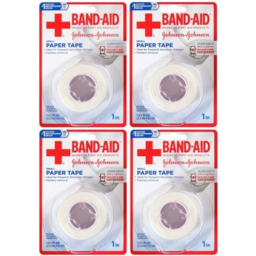 Band-Aid Brand First Aid Hurt-Free Medical Paper Tape, 1 in by 10 yd ...