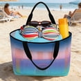 Blue Purple Teal Ombre Cream Mesh Beach Bag for Women Men,Large Beach ...