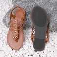 Brown Ladies Plus Size Solid Color Beach Roman On Sandals Cozy Summer ...