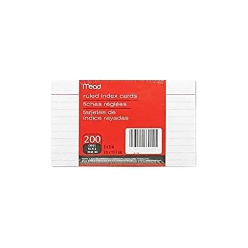 Mead Ruled Index Cards, 3" x 5", Pack of 200 (63281) - Walmart.com