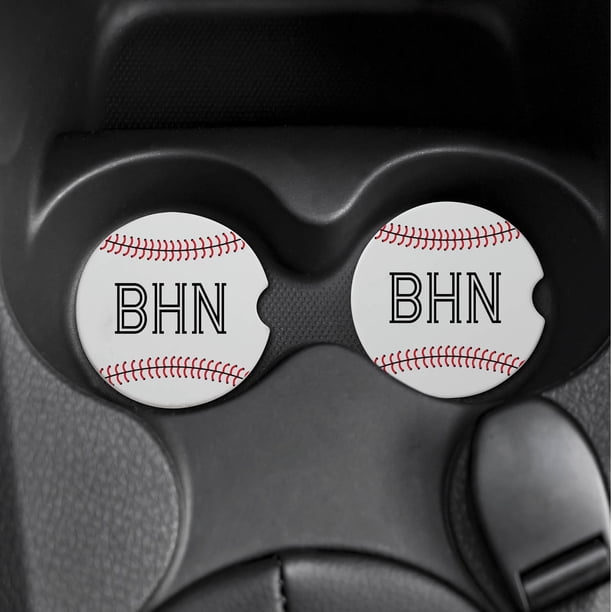 Baseball Monogram Set of 2 Car Coasters - Walmart.com