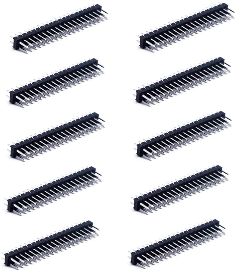 Treedix 0.1inch 2 x 20-pin Dual Male Header Double Row Straight ...