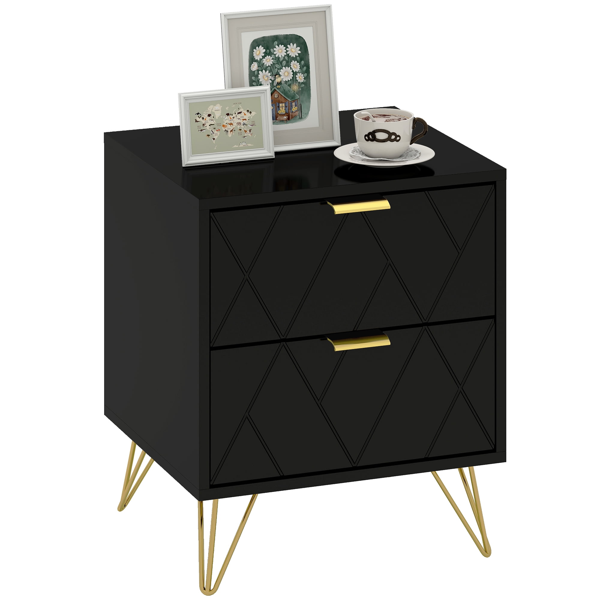 Click here for Homcom Modern Bedside Table  Nightstand With 2 Dra... prices