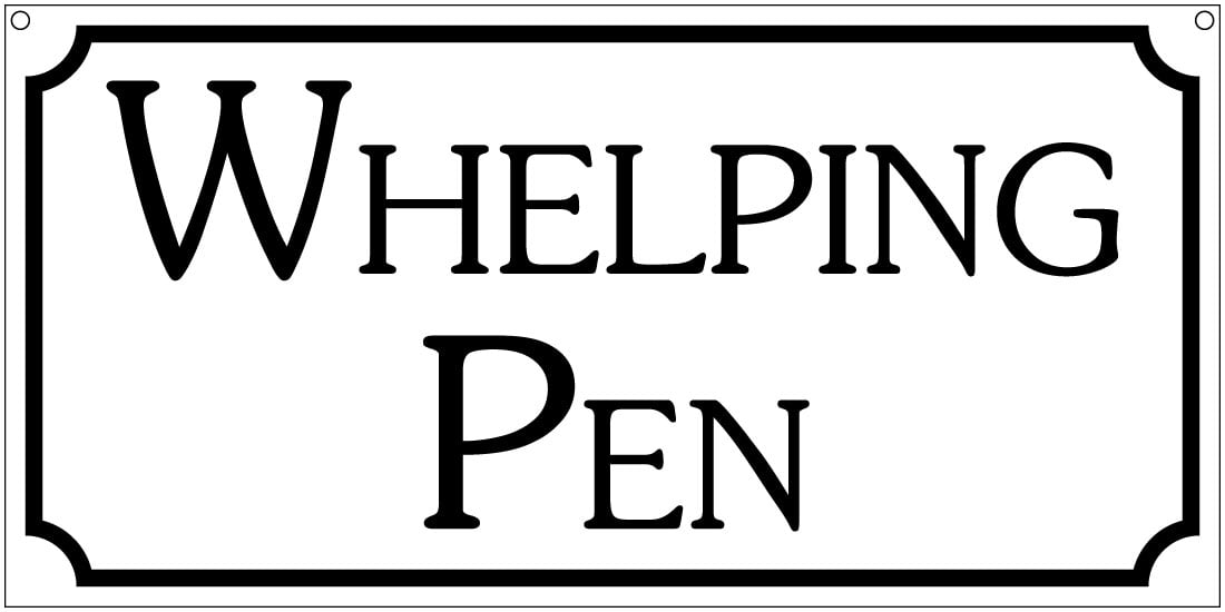 Whelping Pen- 6x12 Aluminum Puppy Dog Motel Hotel TV Film prop sign ...