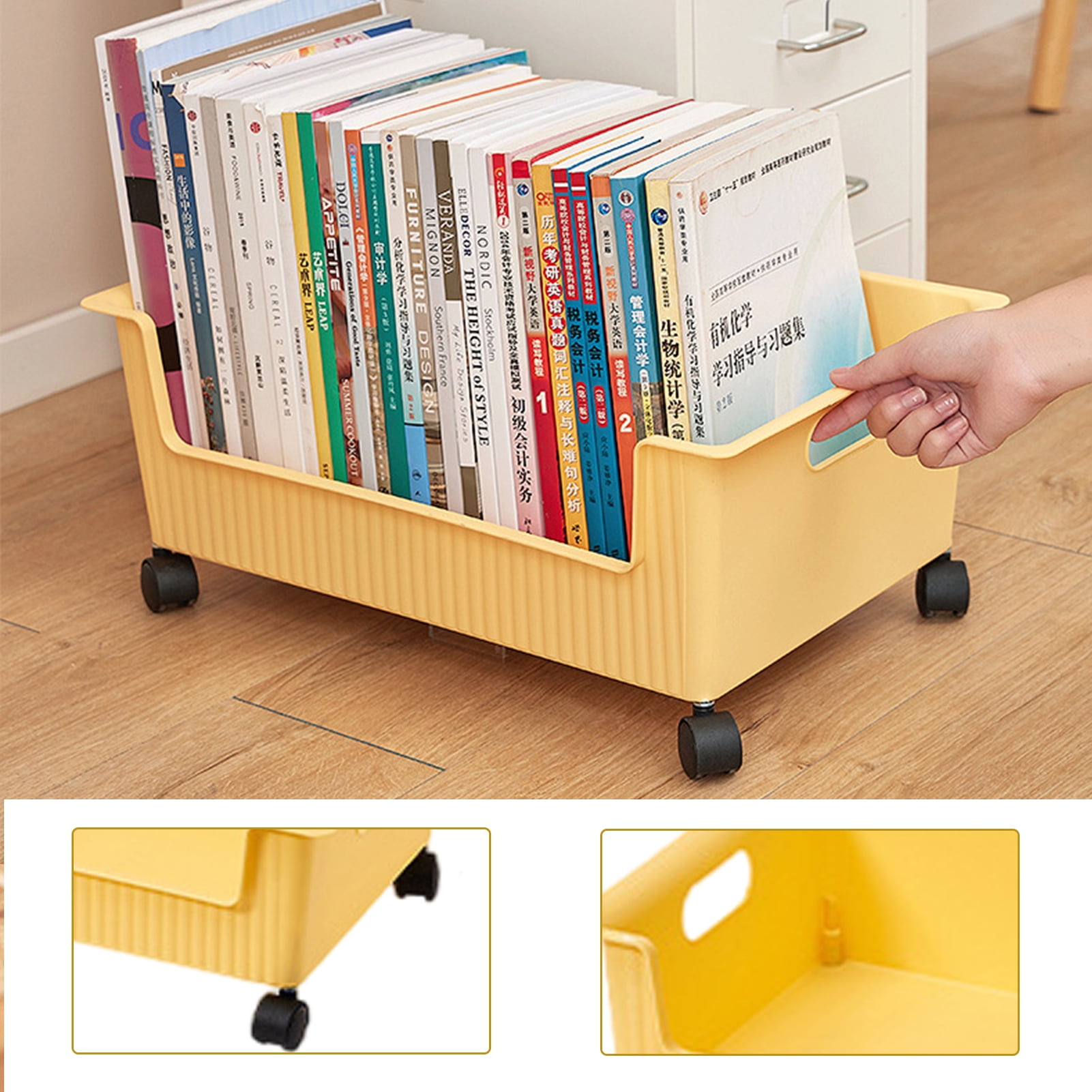 UDIYO Desktop Storage Box Large Opening Bottom Scroll Wheel Rotary ...