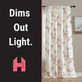 THD Yasmine Floral Room Darkening Rod Pocket Light Filtering Curtain ...