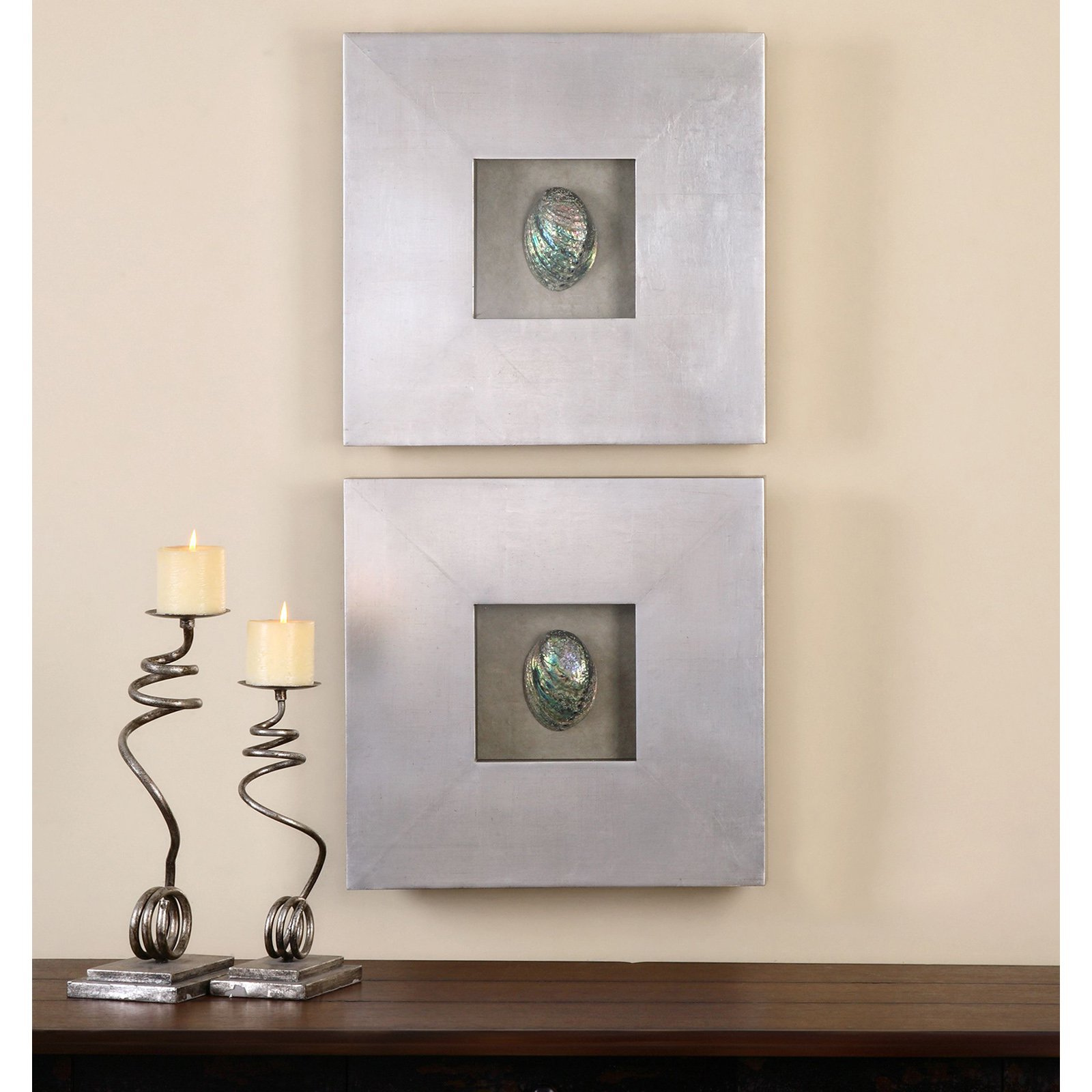 Uttermost Abalone Shells Silver Wall Art - Set of 2 - Walmart.com