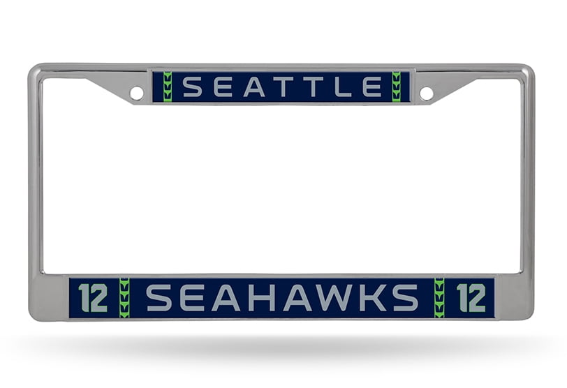 Seattle NFL Seahawks 12TH Man NFL Chrome Metal License Plate Frame ...