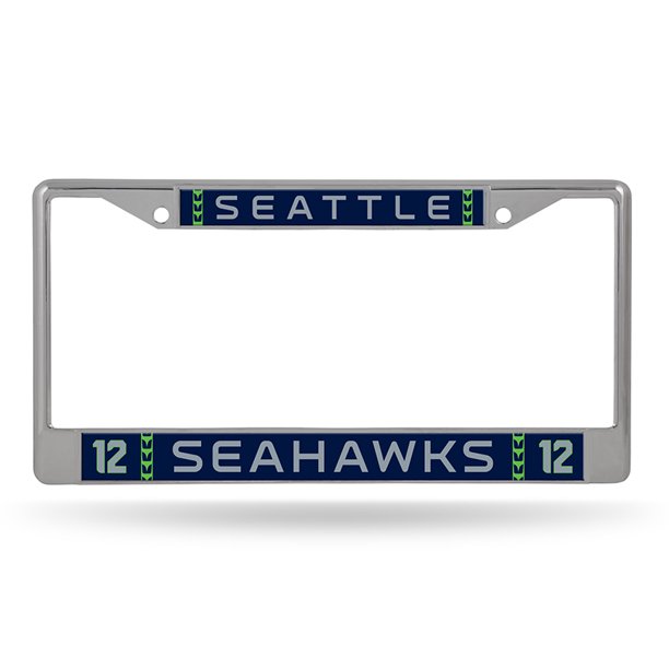 Seattle NFL Seahawks 12TH Man NFL Chrome Metal License Plate Frame ...