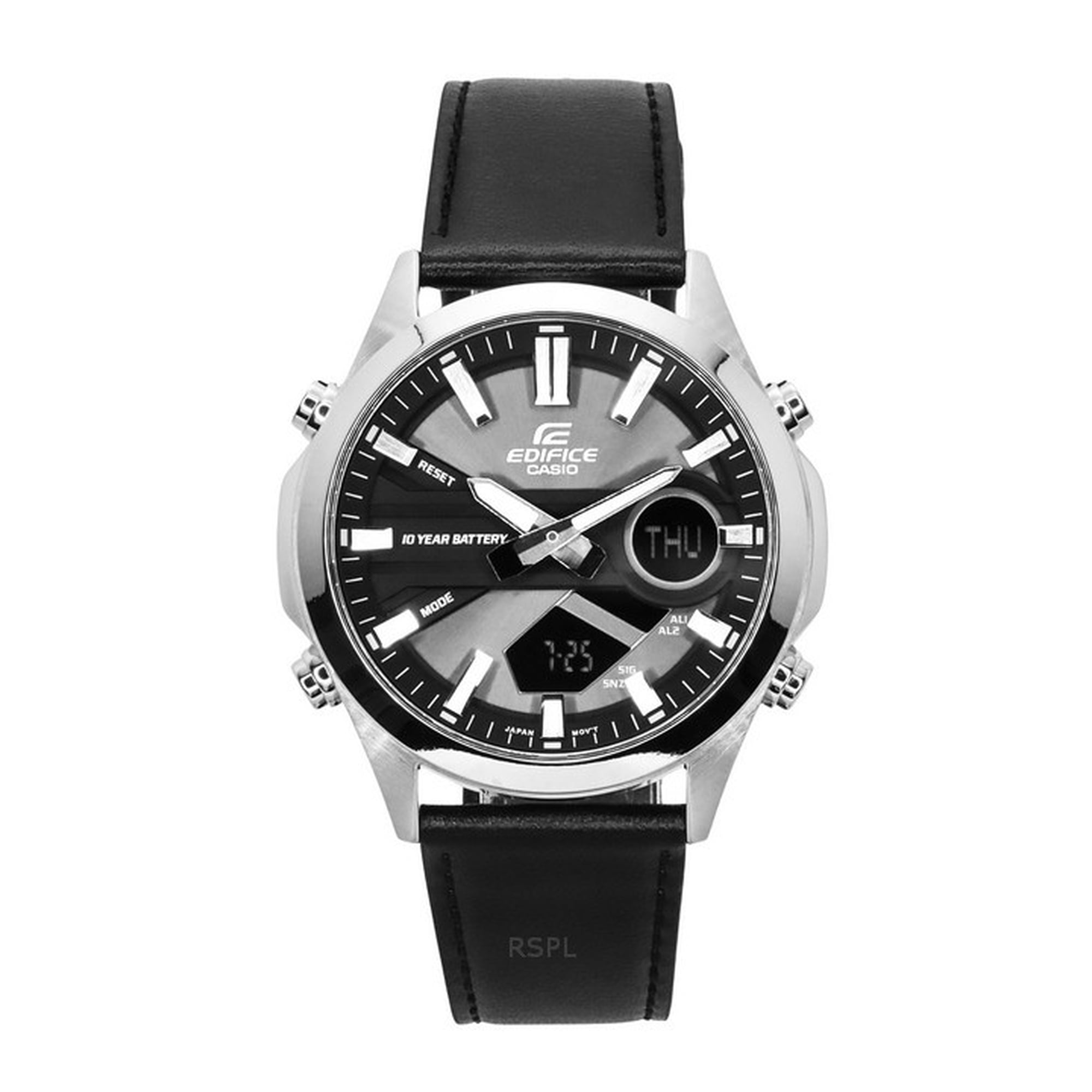 Click here for Casio Edifice Analog Digital Leather Strap Grey Di... prices