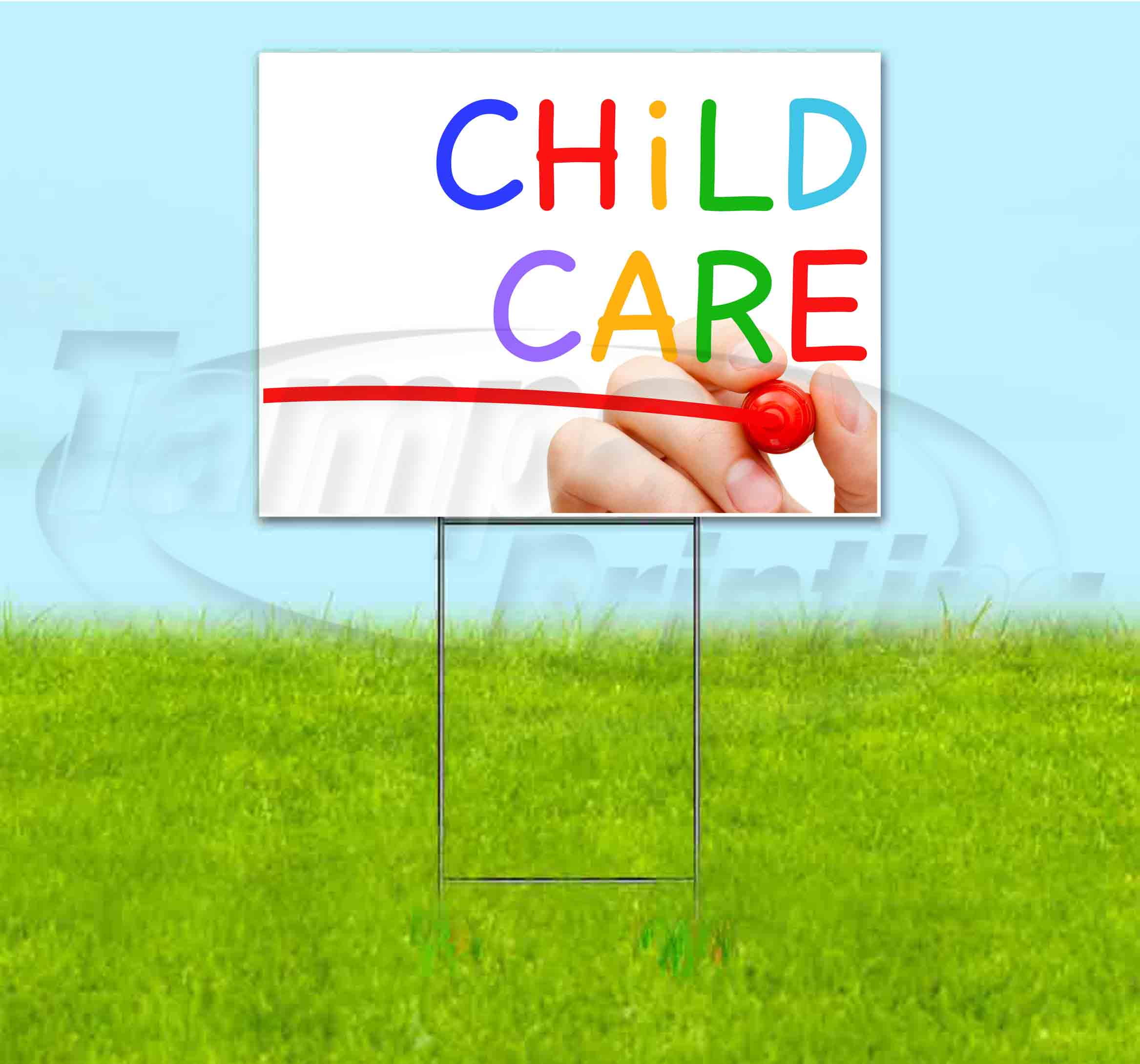 Child Care (18" x 24") Yard Sign, Includes Metal Step Stake - Walmart.com