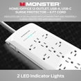 Monster 6ft Power Strip & Surge Protector for Protected TV Electronics ...