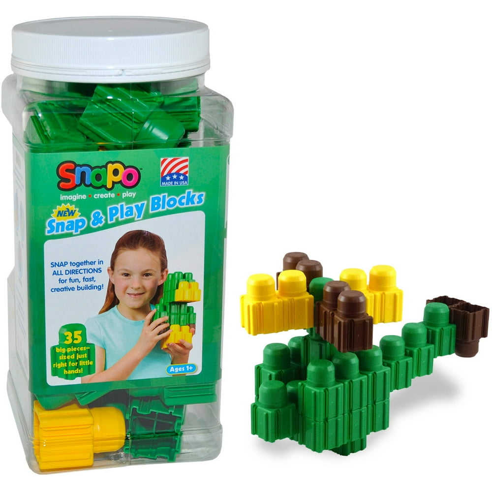 SNAPO 35 Piece Big Blocks, Green - Walmart.com - Walmart.com