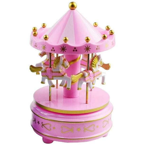 Carousel Music Box, 4-horse Rotating Carousel Merry-go-round Music Box ...
