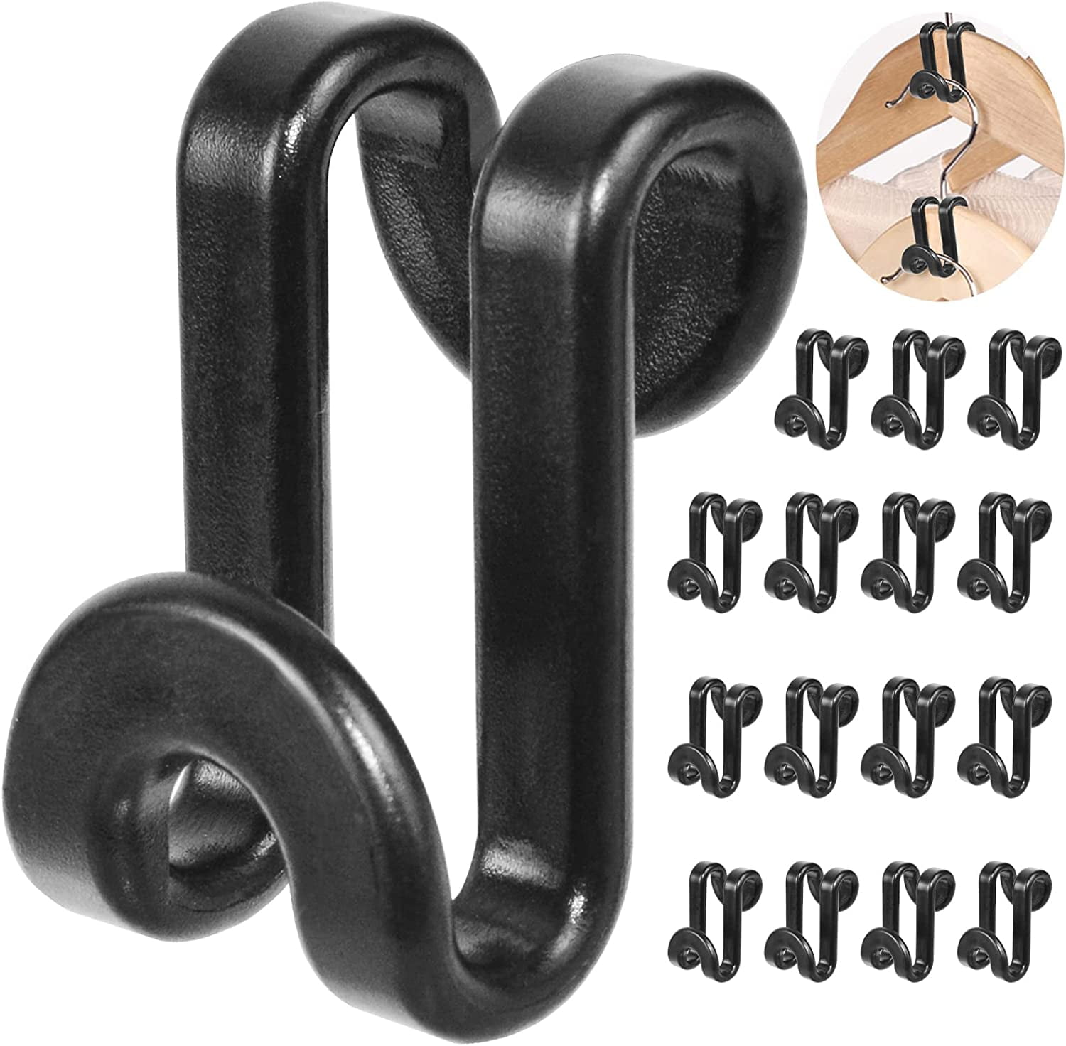 50PCS Hanger Connector Hooks, Clothes Hanger Organizer Mini Space Saver ...