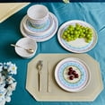Zayton Dinner Plates Striped Round Melamine Lightweight Shatter Proof ...