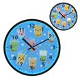 Bubble Tea Pattern Wall Clock 12 Inch Voice Activated Night Light ...