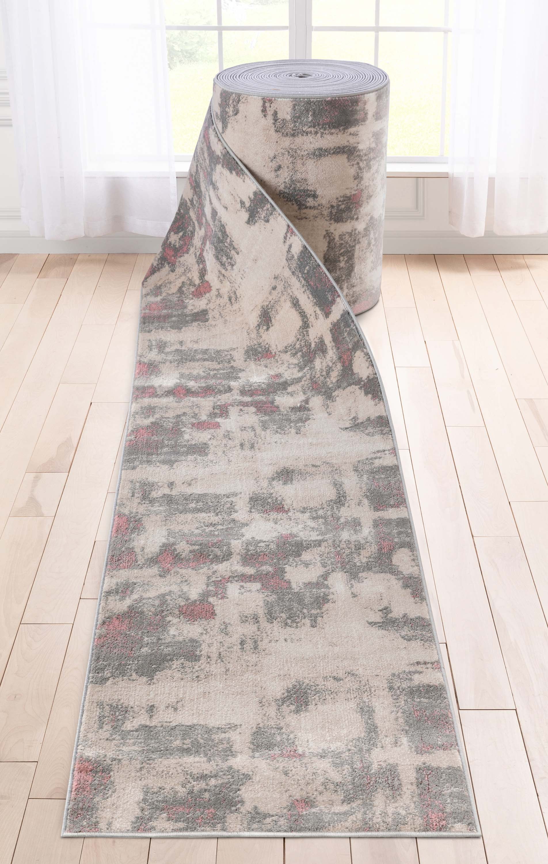 Well Woven Custom Size Runner - Choose Your Length - Caila Grey & Blush ...