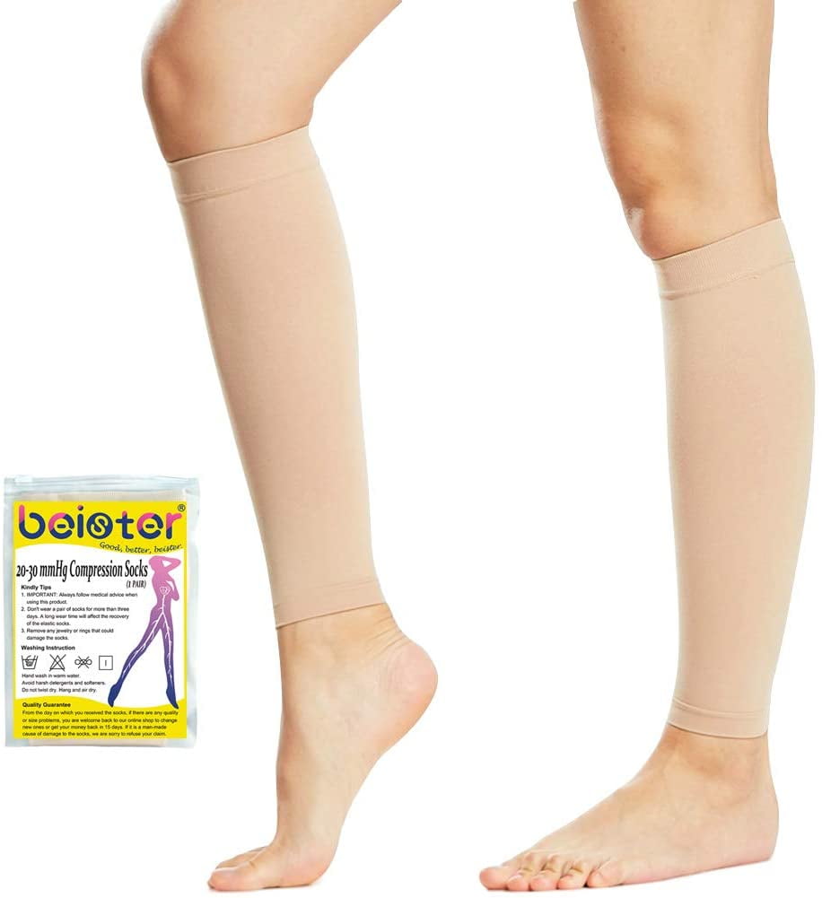 Beister 20-30 mmHg Graduated Calf Compression Sleeves for Women & Men ...