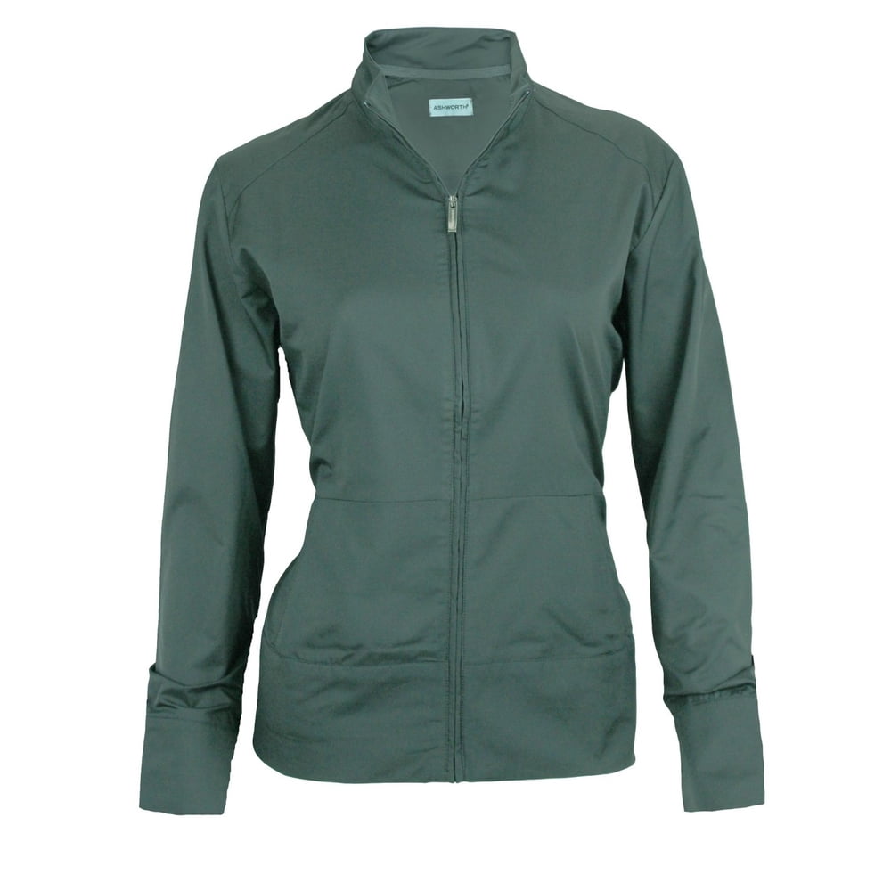 Ashworth - Ashworth Women's Performance Solid Stretch Zip Up Wind ...