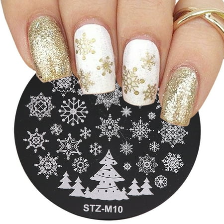 Lubelski 5Pcs Round Christmas Nail Art Stamping Plate Stamp Image ...