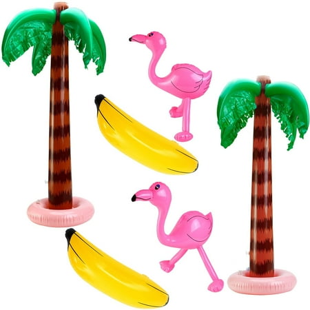 6 Pack Jumbo Inflatable Palm Trees Flamingos Toys Inflatable Banana for ...
