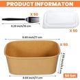 50 Sets 29oz Disposable Paper Bowls with Lids & Forks Rectangle Paper ...
