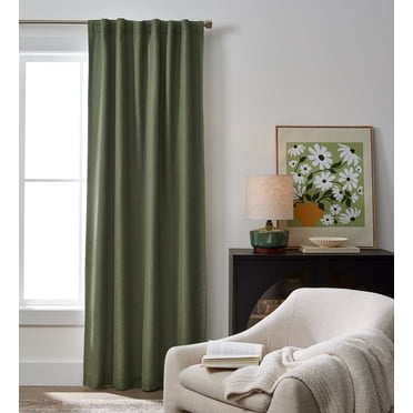 Better Homes & Gardens 100% Blackout Linen Blend Single Curtain, 50x84 ...