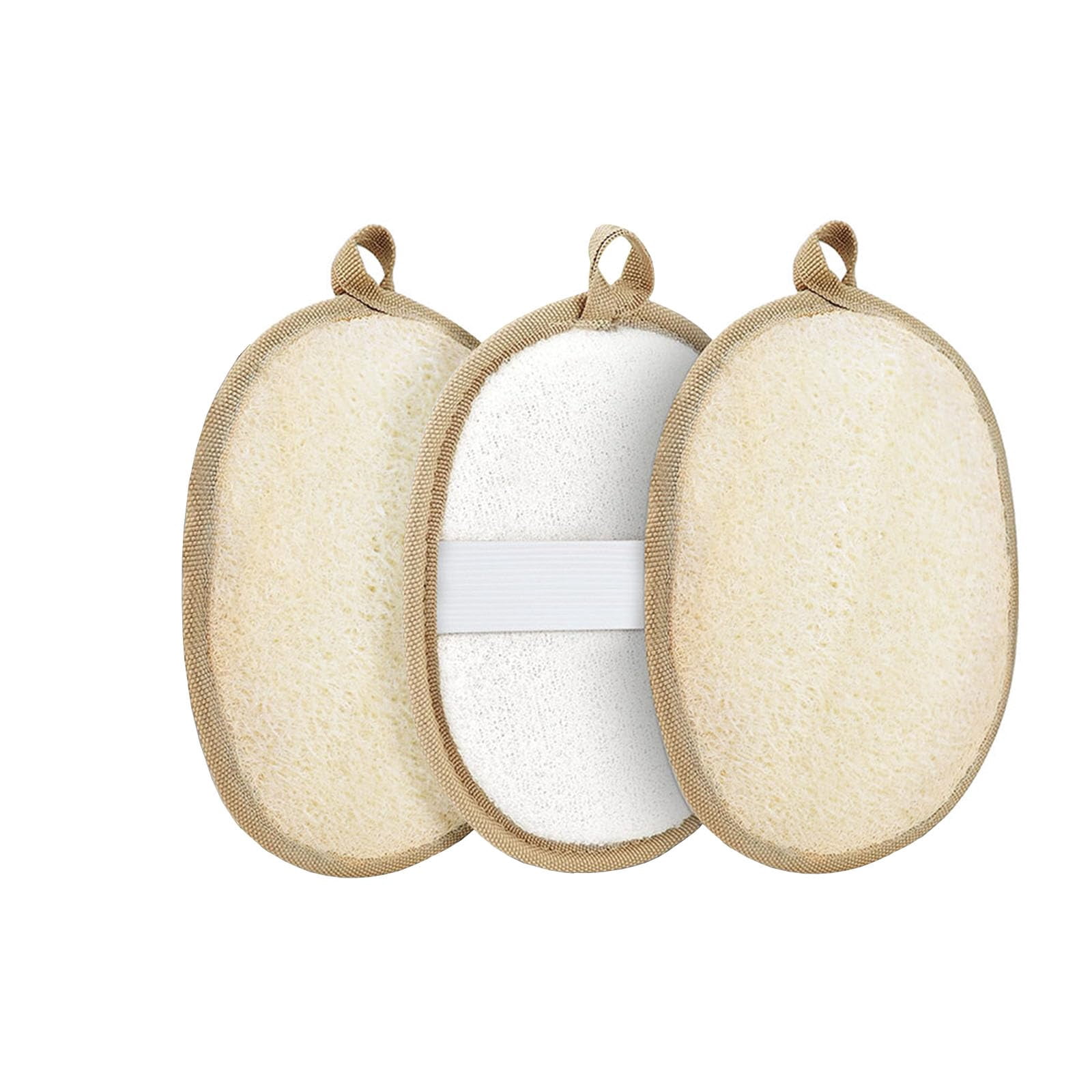 Esponja exfoliante para el cuerpo de lufa (paquete de 3), almohadillas ...