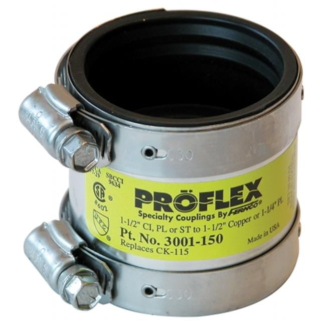Fernco Inc 1-.50in. Proflex Reducing Coupling For Cast Iron Plastic Or ...