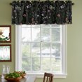 2 Pack Black Wildflower Valance for Window Country Pastoral Dark Red ...