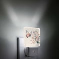 Spring Flowers Pink Butterfly Plug-in LED Night Lights Linen Background ...