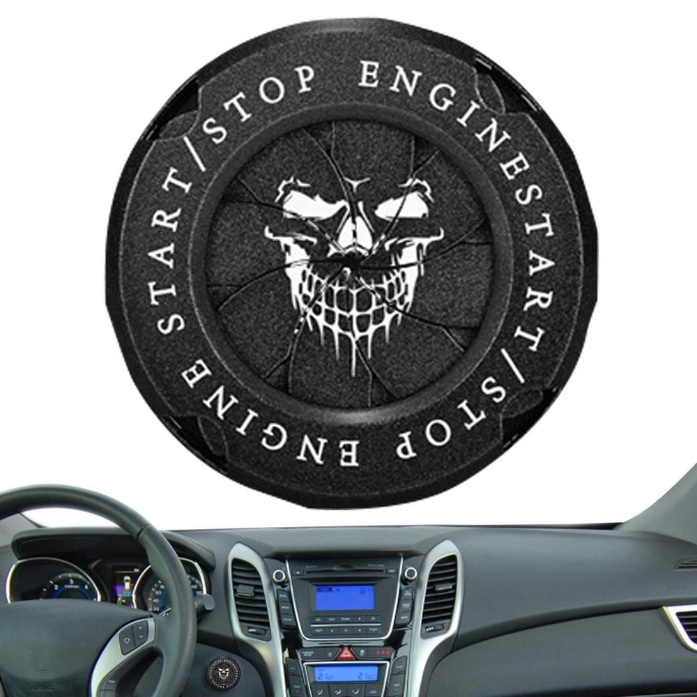Car Start Button Cover | Skull Pattern Alloy Rotary Engine Start Stop ...